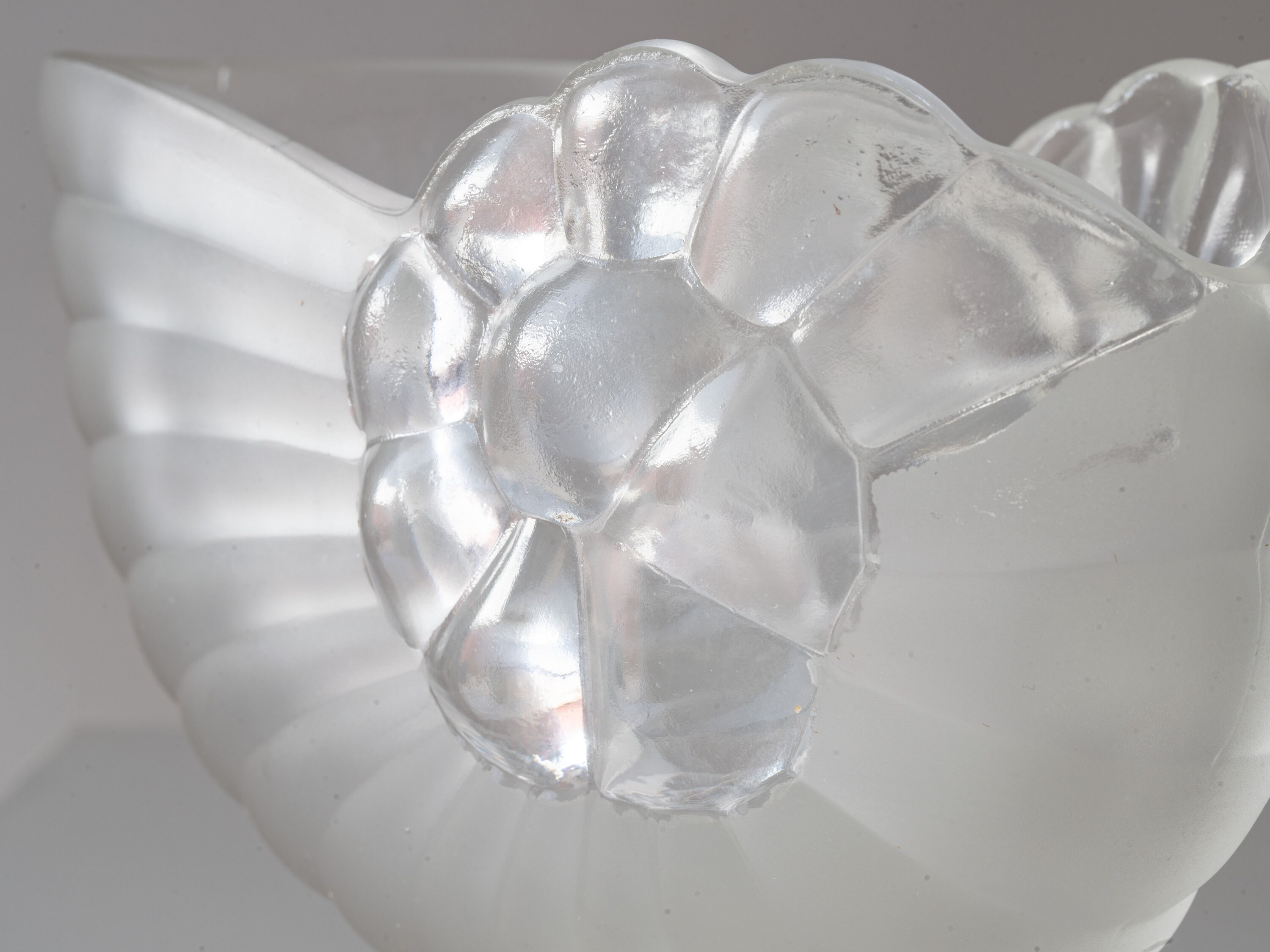 Satin Glass Nautilus Shell Vase, Vintage Art Nouveau Art Deco Style ...