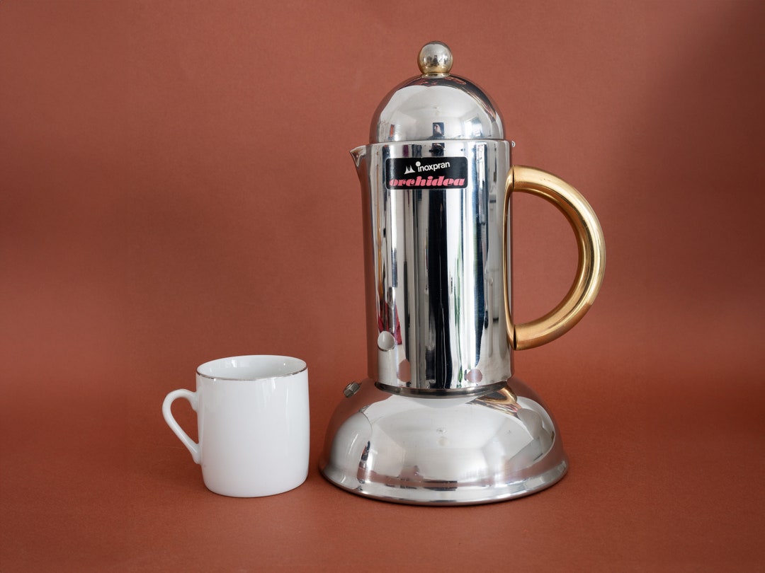 80s Italian Coffee Maker "inoxpran Orchidea Gold Line", Vintage ...