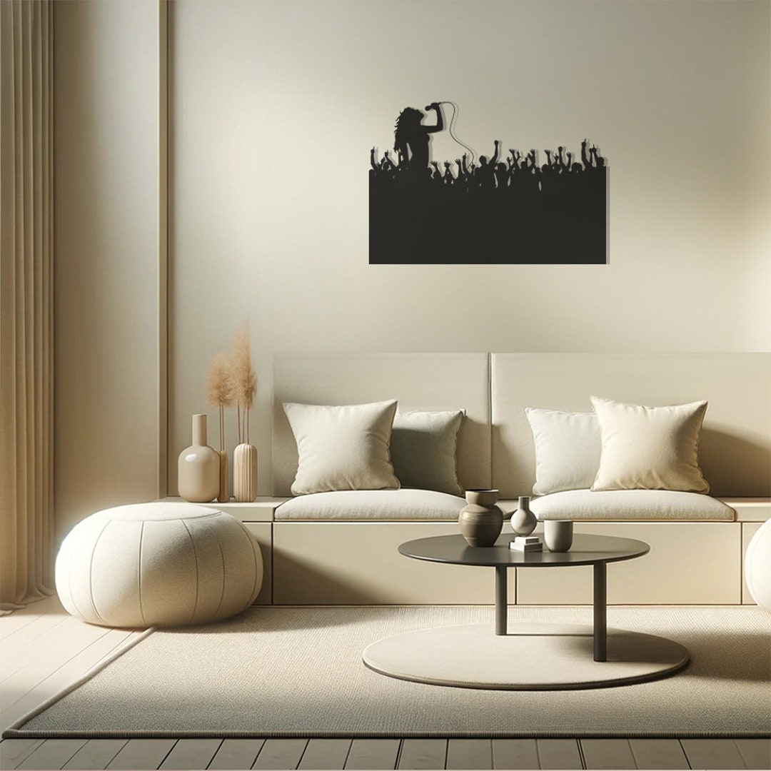 Concert Inspired Metal Wall Art, Singer in Action, Music Lovers ...