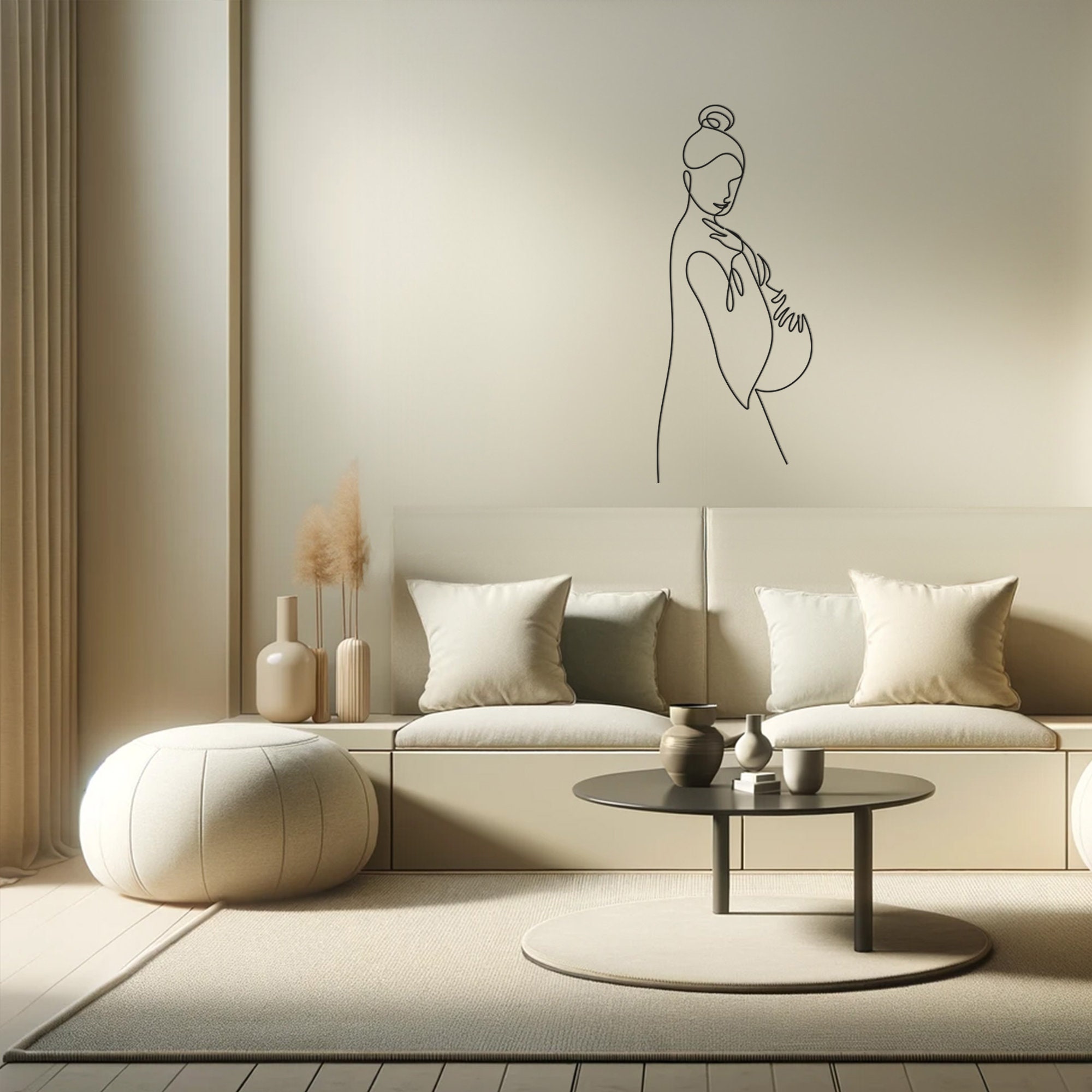 Pregnant Design Decor, Metal Wall Art for New Parents, Mother Love ...