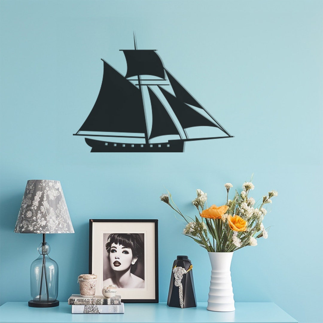 Sailboat Design Metal Wall Art, Nautical Elegance and Ship Love ...