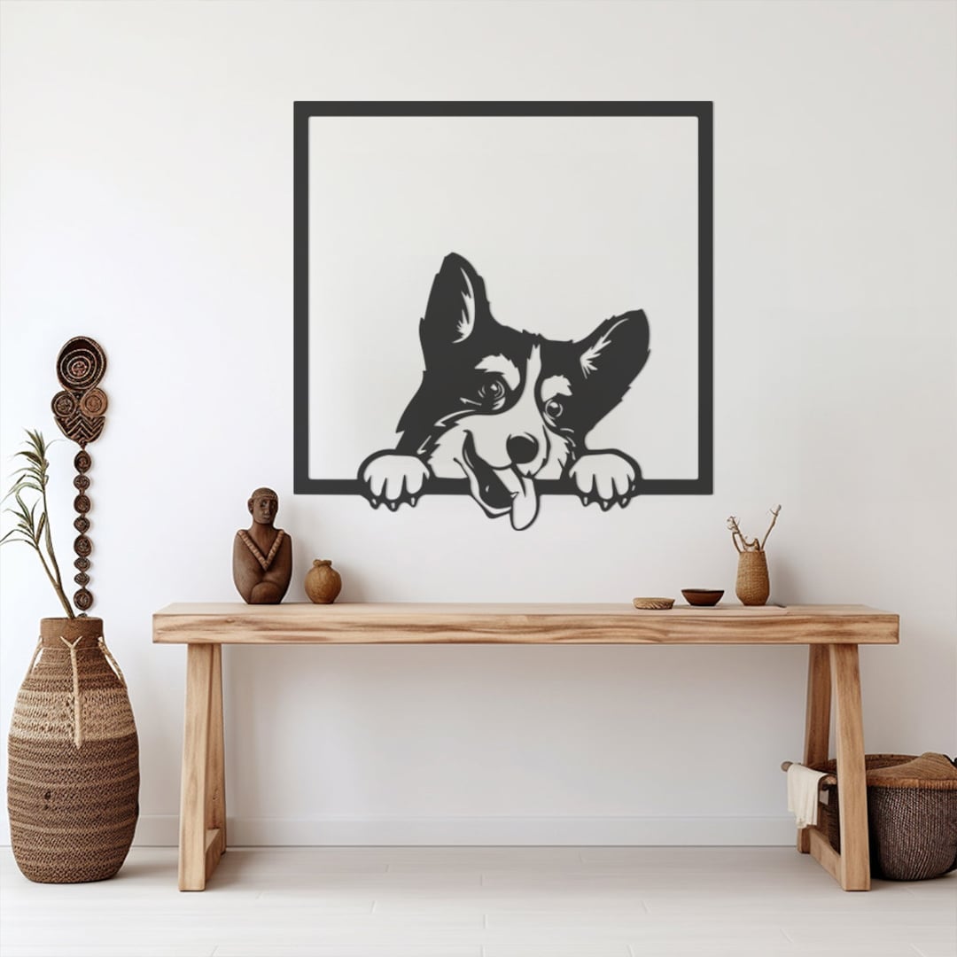 Cute Dog Design, Metal Wall Art, Contemporary Pet Decor, Gift for Dog ...