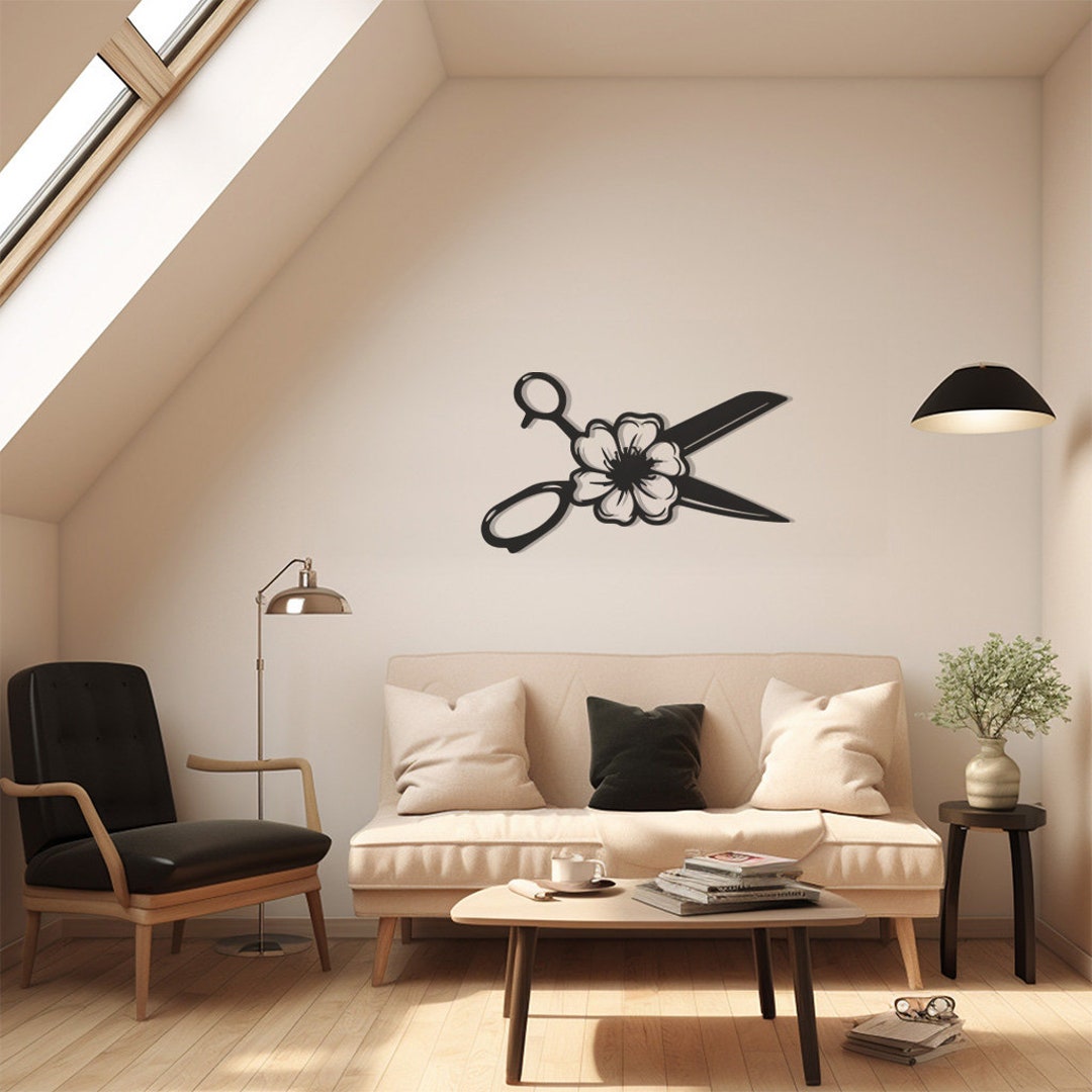 Unique Scissors, Flower Metal Wall Art, Scissor Imagery, Perfect for ...