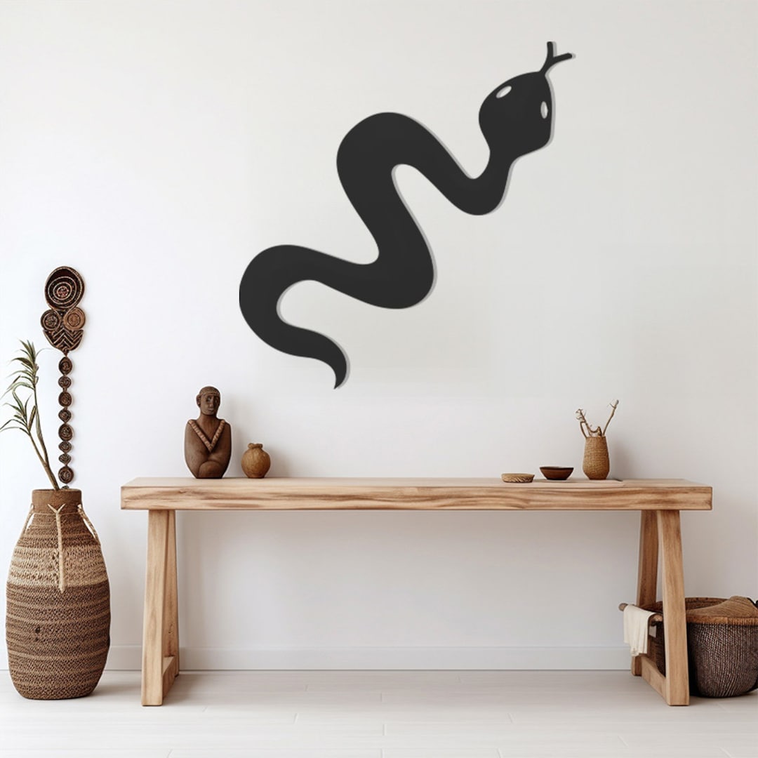 Mystical Serpent Inspired Metal Wall Art, Striking Snake Design ...