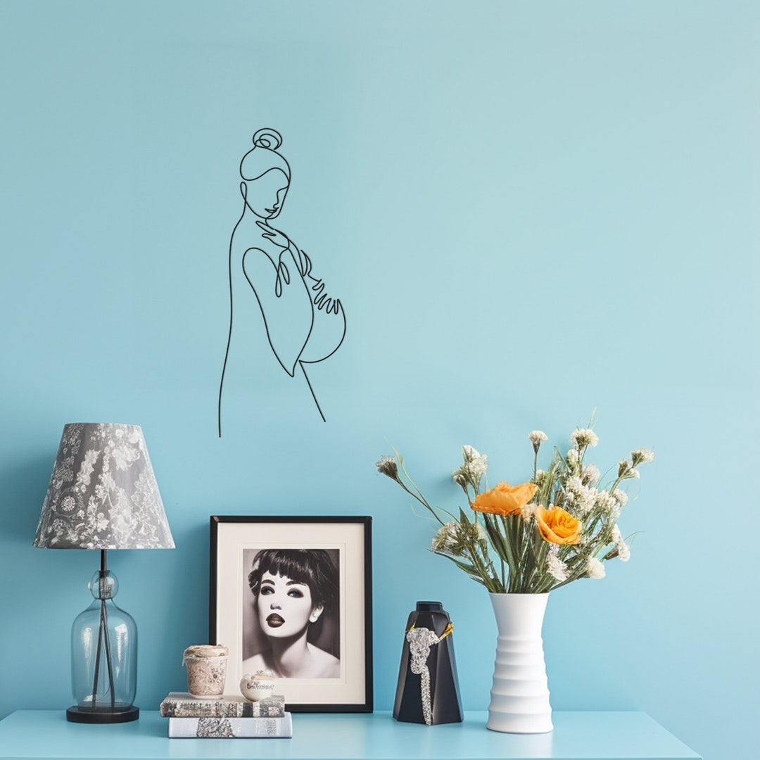 Pregnant Design Decor, Metal Wall Art for New Parents, Mother Love ...