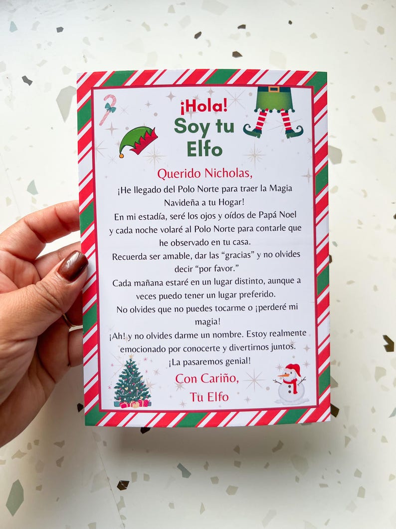 Carta Editable De Elfo En Español, Primer Carta De Elfo, Carta De ...