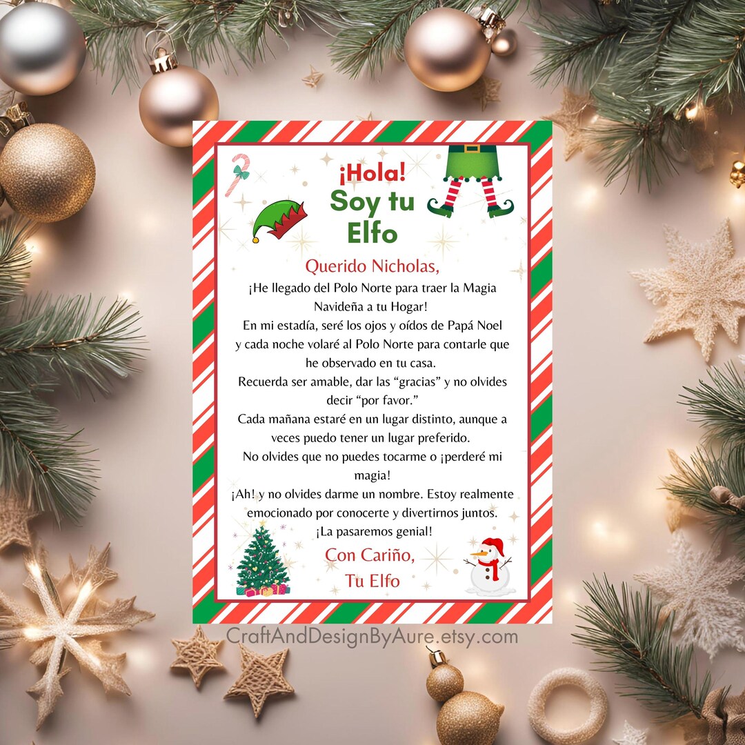 Carta Editable De Elfo En Español, Primer Carta De Elfo, Carta De ...