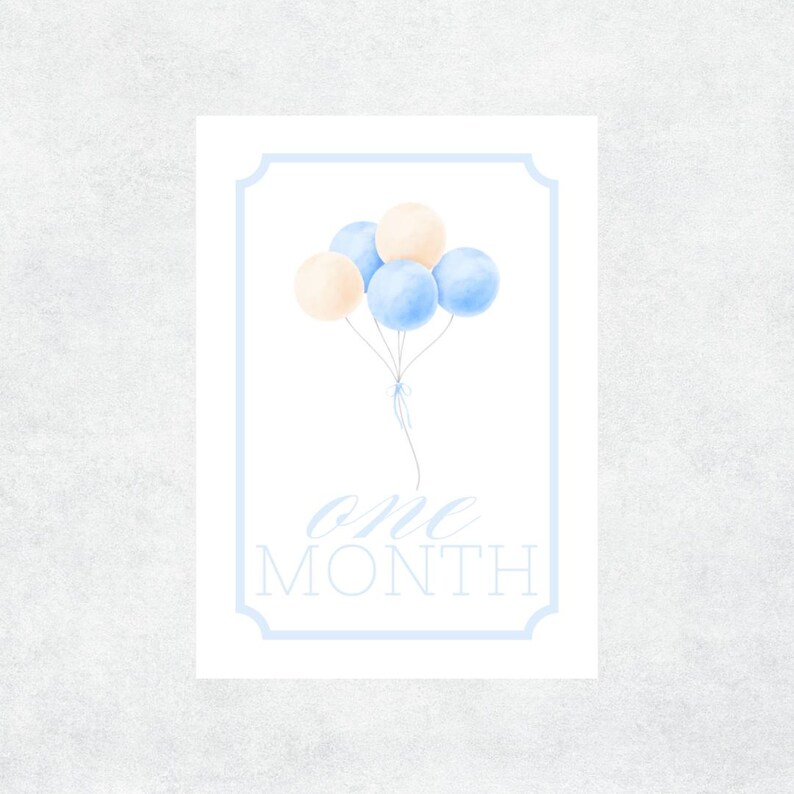 Baby Boy Watercolor Printable Monthly Milestone Cards - Instant ...