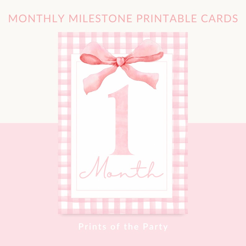 Printable Monthly Milestone Cards - Set of 12 (5 X 7) | Baby Milestone ...