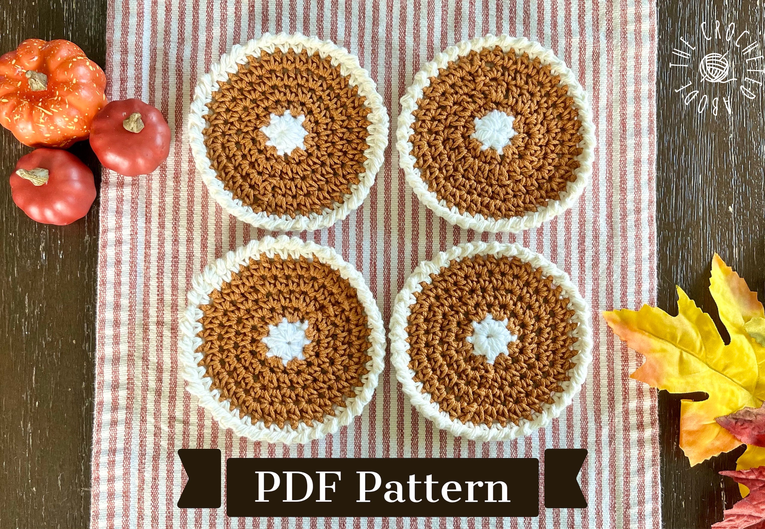 PDF Crochet Pattern | Mini Pumpkin Pie Coasters | Pattern With Pictures ...