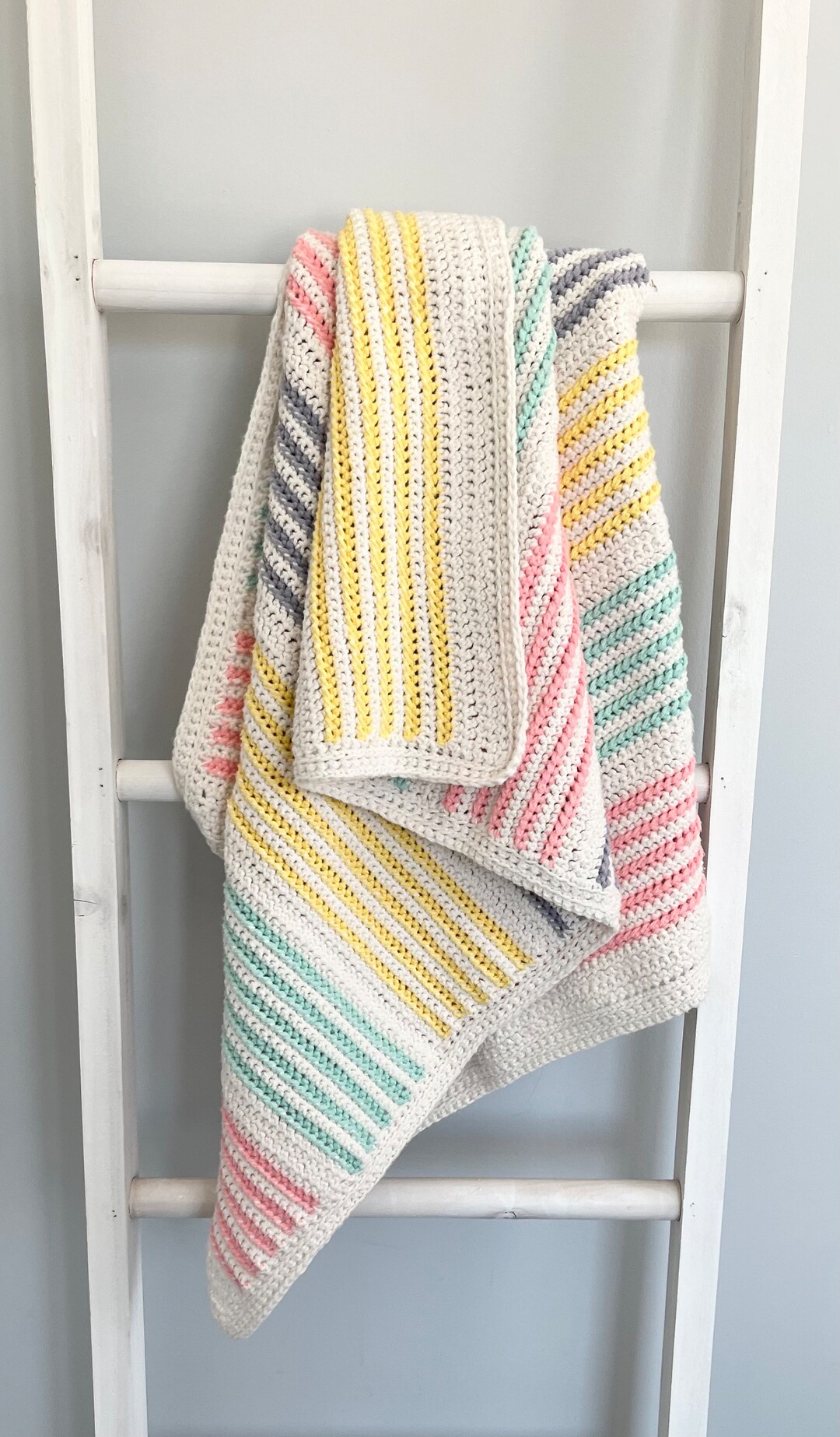 Handmade Crochet Baby Blanket| Hand Crocheted Baby Blanket | Bright and ...