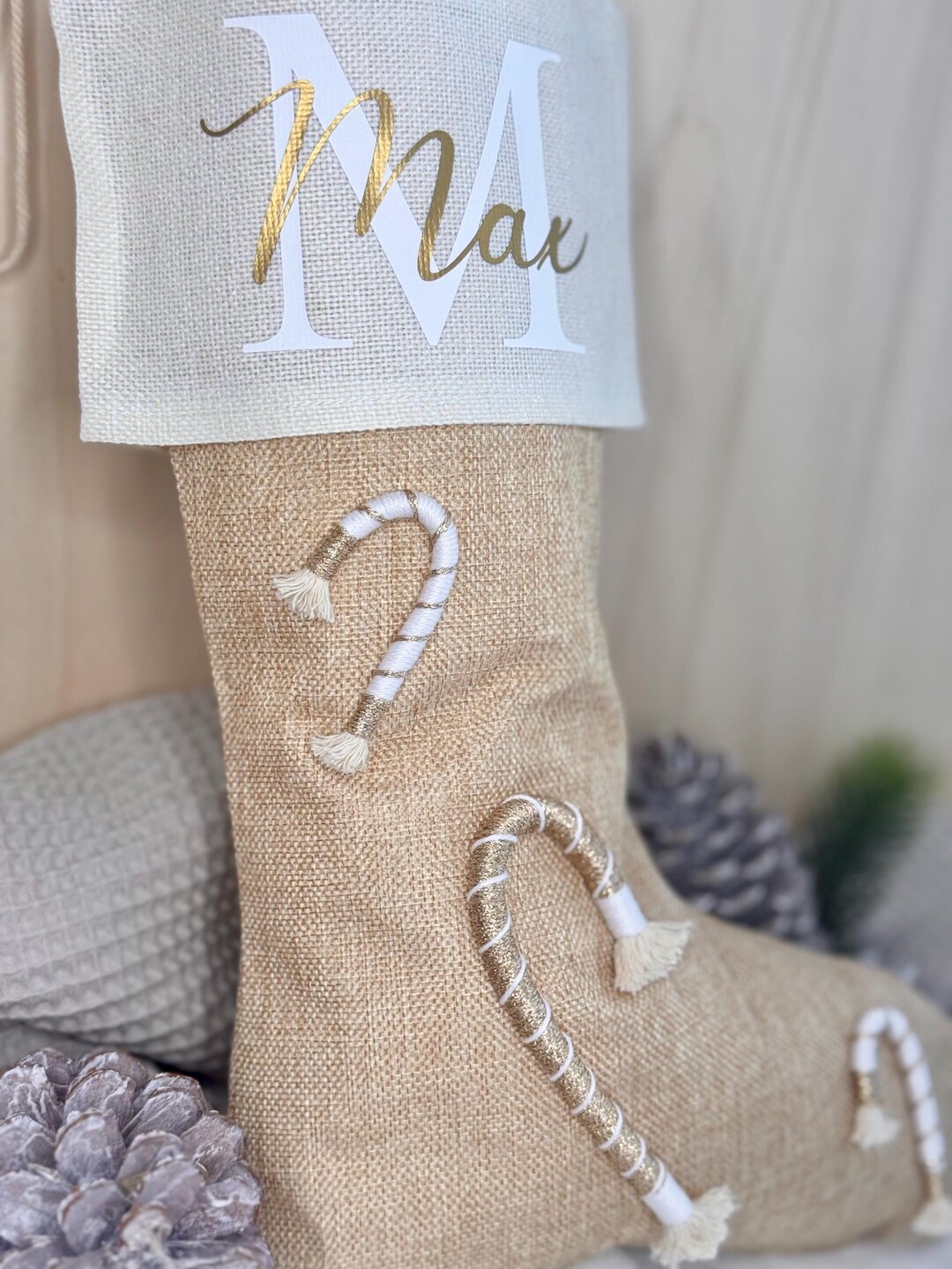 Personalized Santa Claus Boot Made of Jute | Santa Claus Boot With Name ...