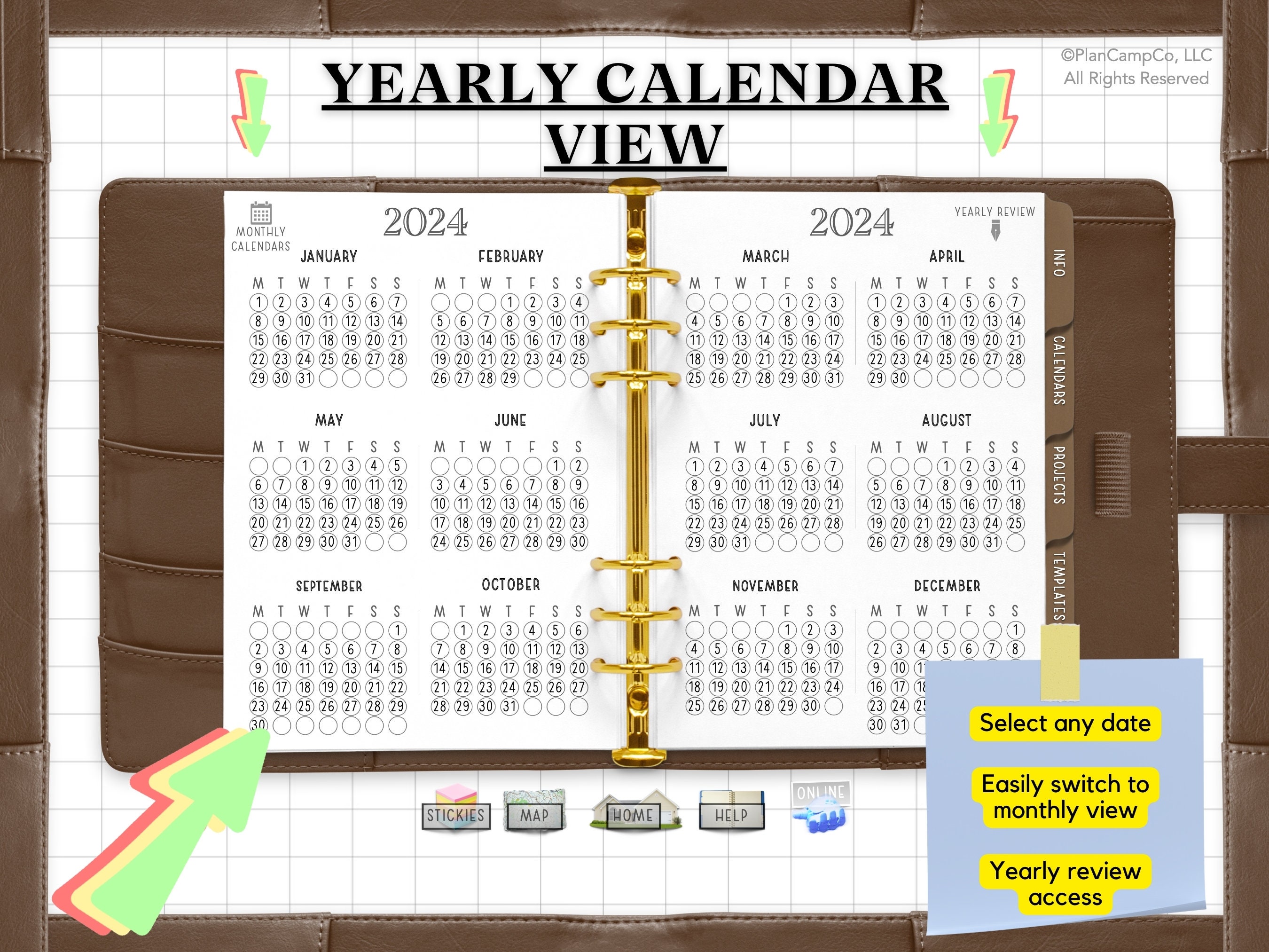 2024 Calendar Luxury Digital Planner for Minimalist Daily Planning With ...