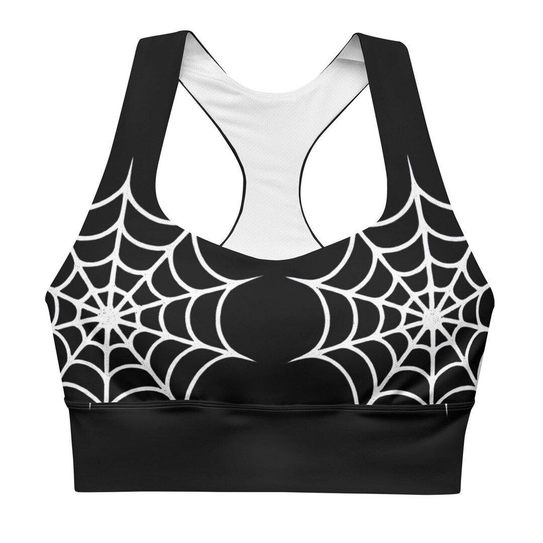 Spider Web Longline Sports Bra – Recycled Polyester Athleisure Top - Etsy