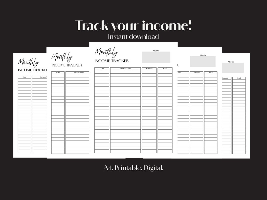 Small Business Income Tracker, Small Business Bookkeeping, Monthly ...