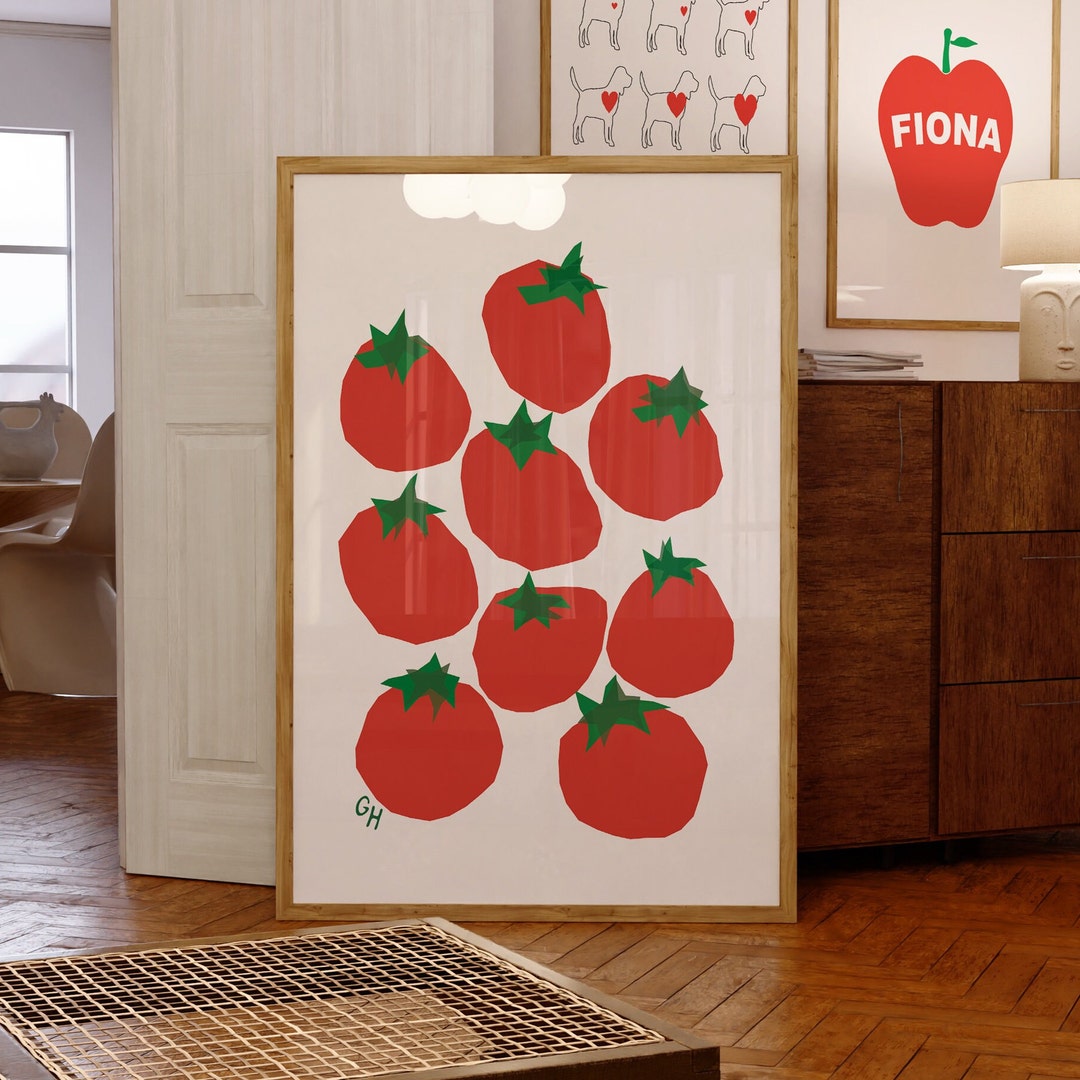 PRINTABLE DOWNLOAD Tomato Art Print Eclectic Kitchen Art Dorm Decor ...