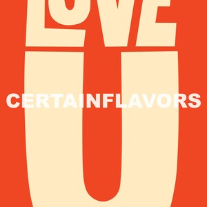 PRINTABLE DOWNLOAD Red LOVE U Art Print Eclectic Dorm Decor Love Poster ...