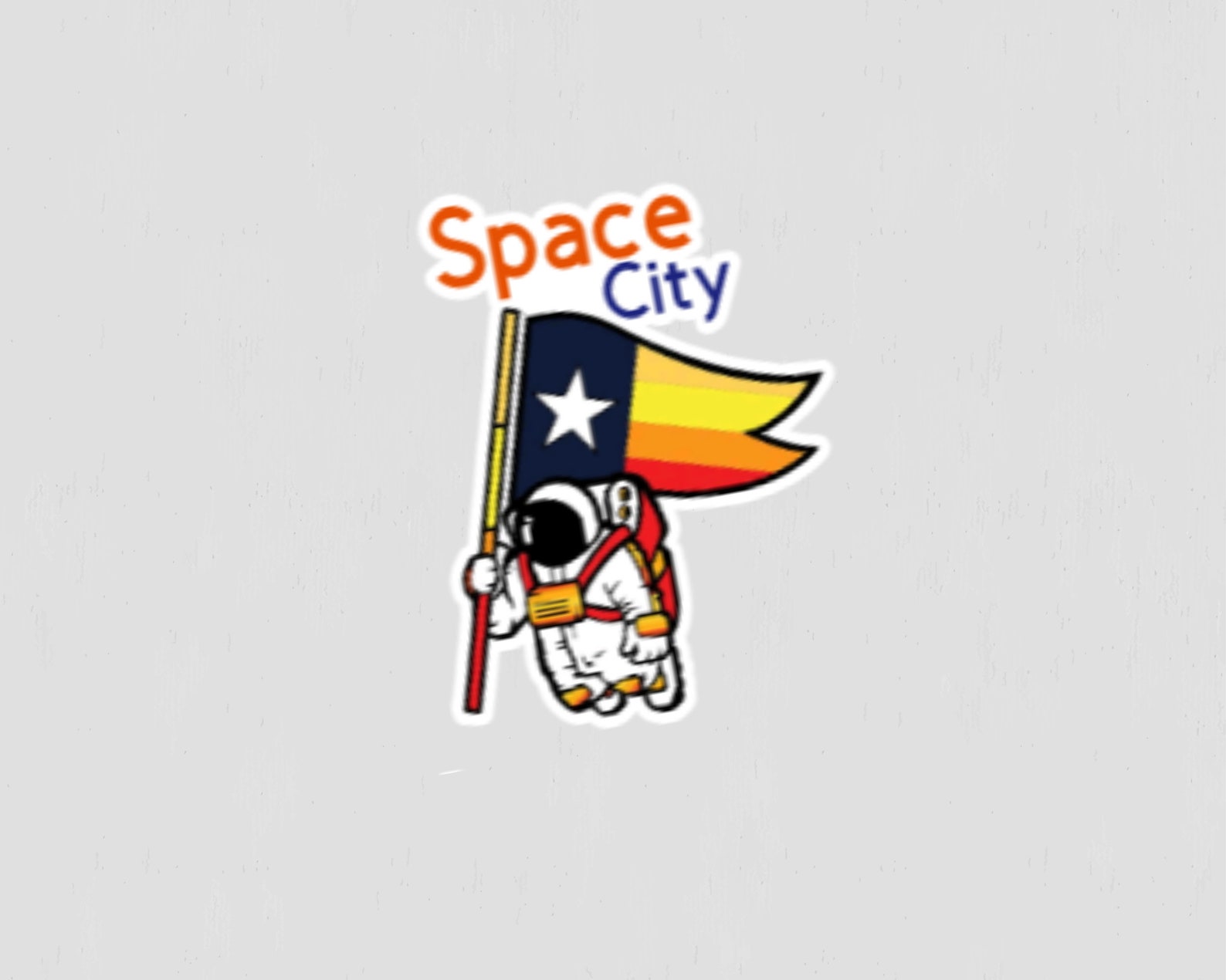 Houston Astros Space City Sticker, Astronaut Holding Flag, H-town ...