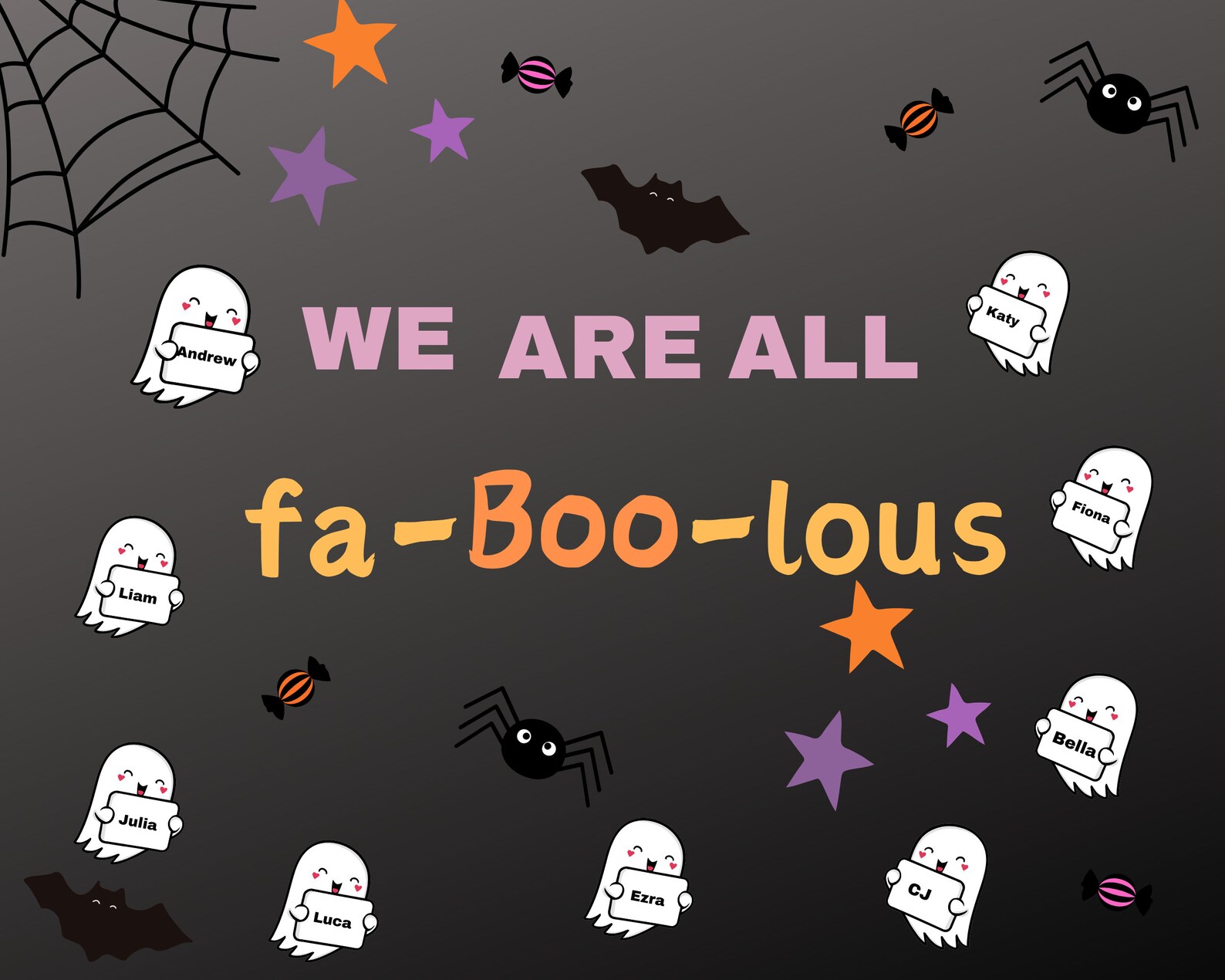 Digital Bulletin Board, Instant PDF Download, Classroom Decor, Fa-boo ...