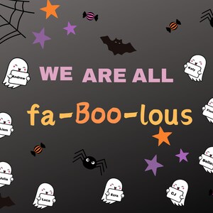 Digital Bulletin Board, Instant PDF Download, Classroom Decor, Fa-boo ...