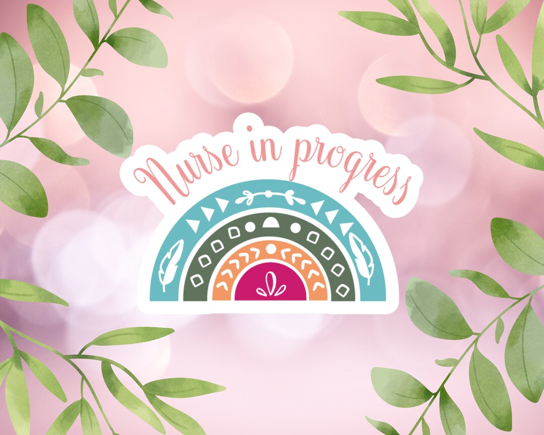 Cute Aesthetic Boho nurse in Progress Sticker, Great Gift for Future ...
