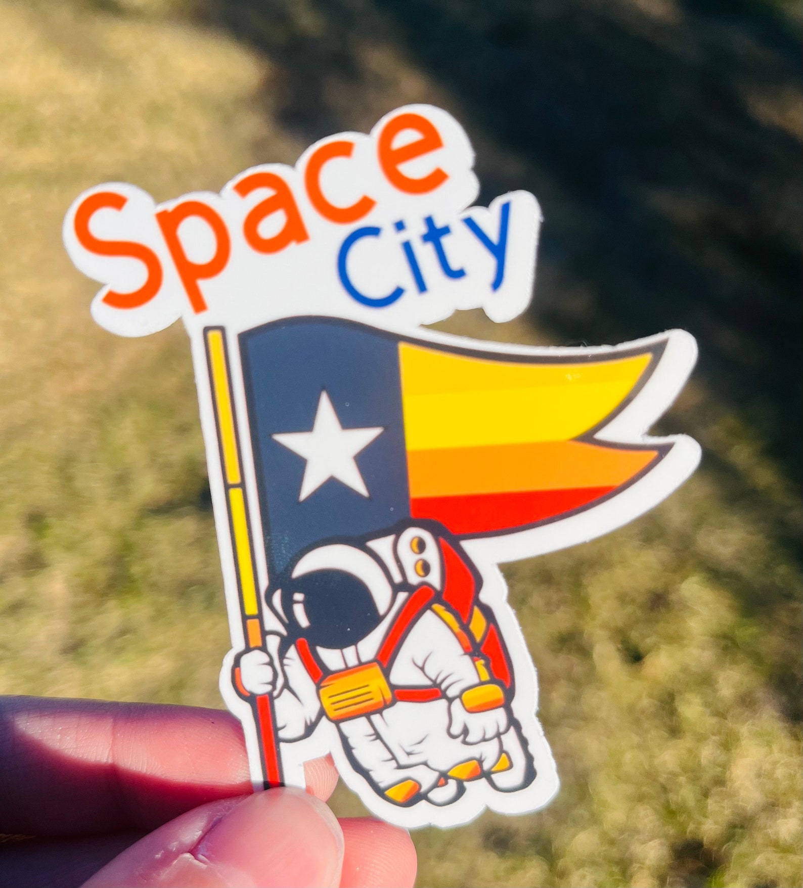 Houston Astros Space City Sticker Astronaut Holding Flag - Etsy