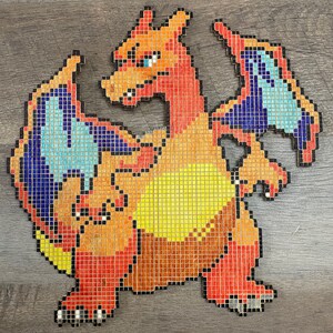 8 Bit Wooden Pokémon Charizard wall Art, Desk Art - Etsy