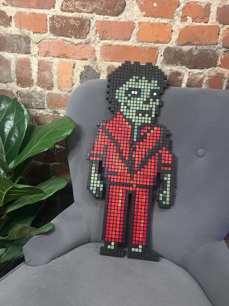 8-bit Michael Jackson Thriller Art: Handmade Wooden Pixel Decor - Etsy
