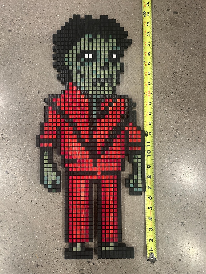 8-bit Michael Jackson Thriller Art: Handmade Wooden Pixel Decor - Etsy