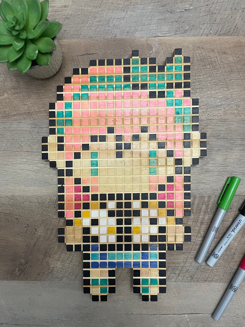 Aubrey From Omori Pixel Wood Art Game Room, Child's Room - Etsy