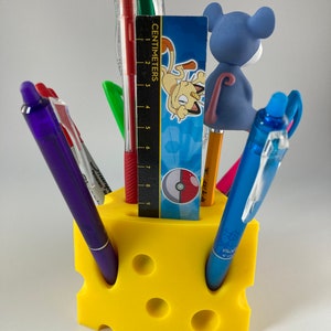 Cheese Silicone Pen Pencil Ruler Holder Mouse Eraser School Stationery ...