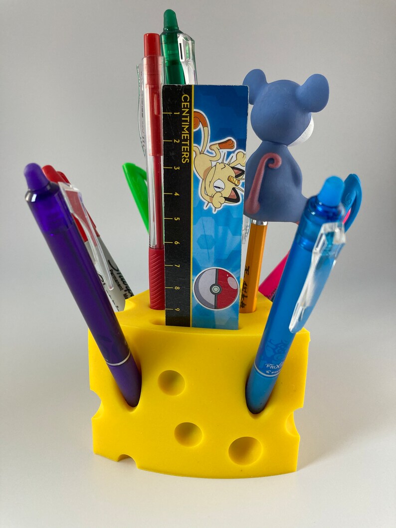 Cheese Silicone Pen Pencil Ruler Holder Mouse Eraser School Stationery ...