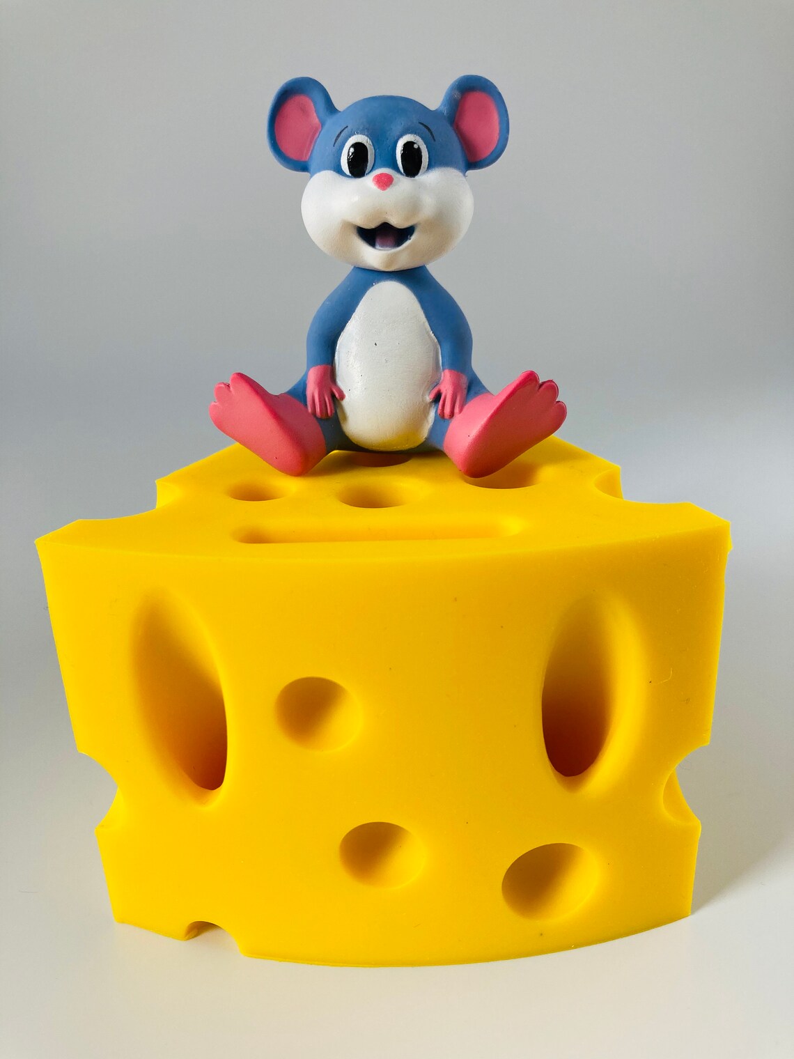 Cheese Silicone Pen Pencil Ruler Holder Mouse Eraser School Stationery ...