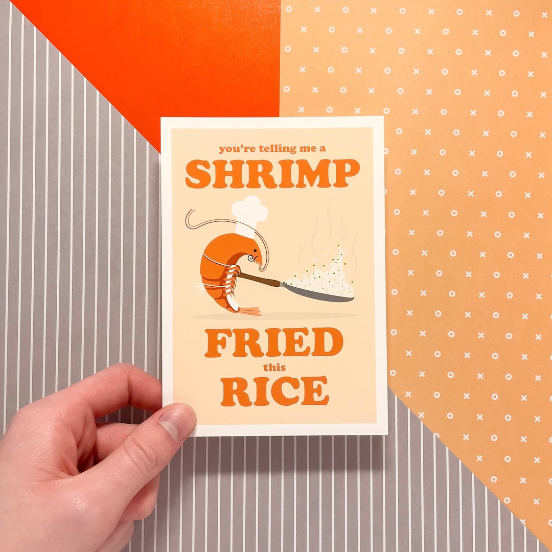 Shrimp Fried Rice Kitchen Decor, Wall Art Funny Meme, Minimalist Retro ...