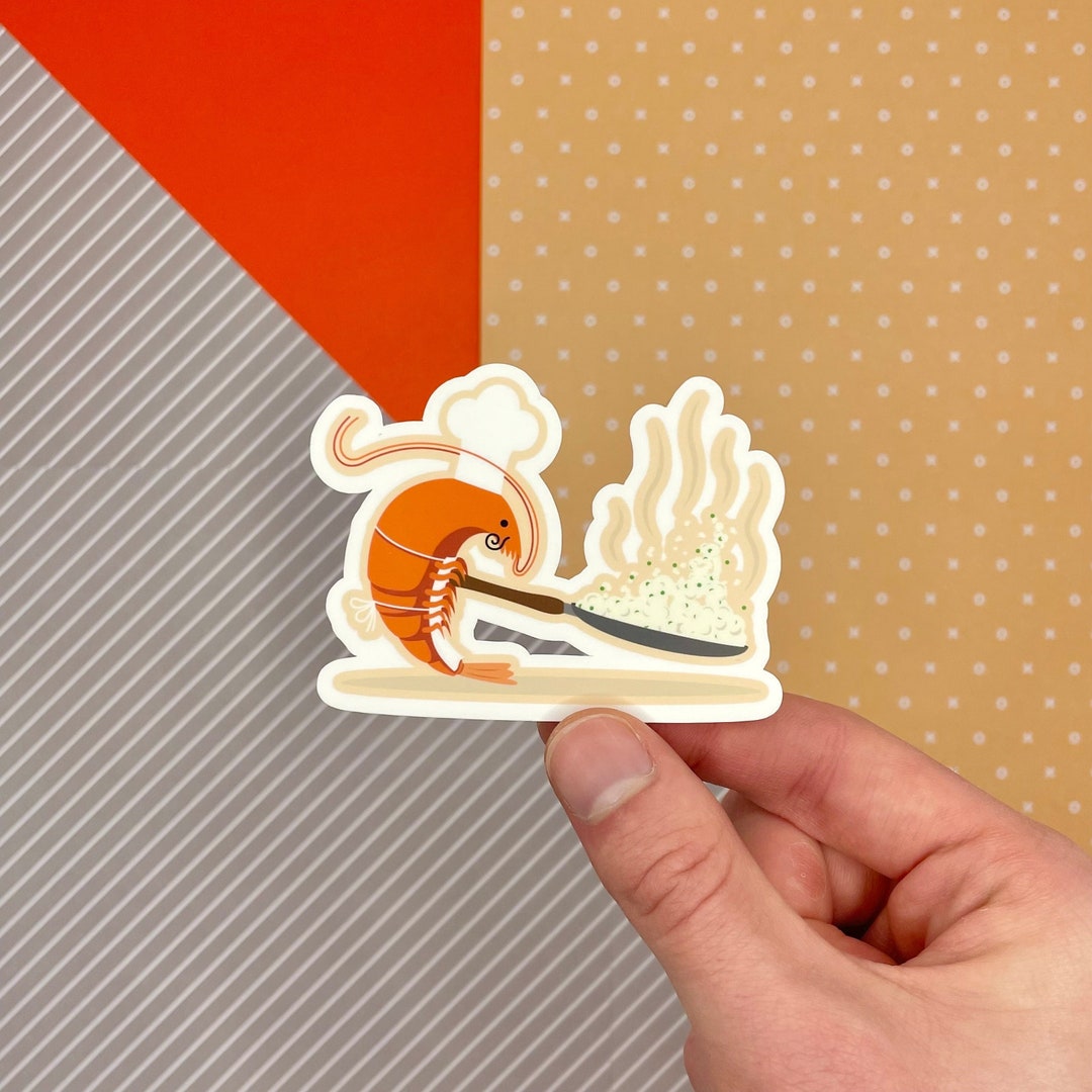 Shrimp Fried Rice Sticker! Funny Meme Vinyl Sticker | Decal for Laptop ...