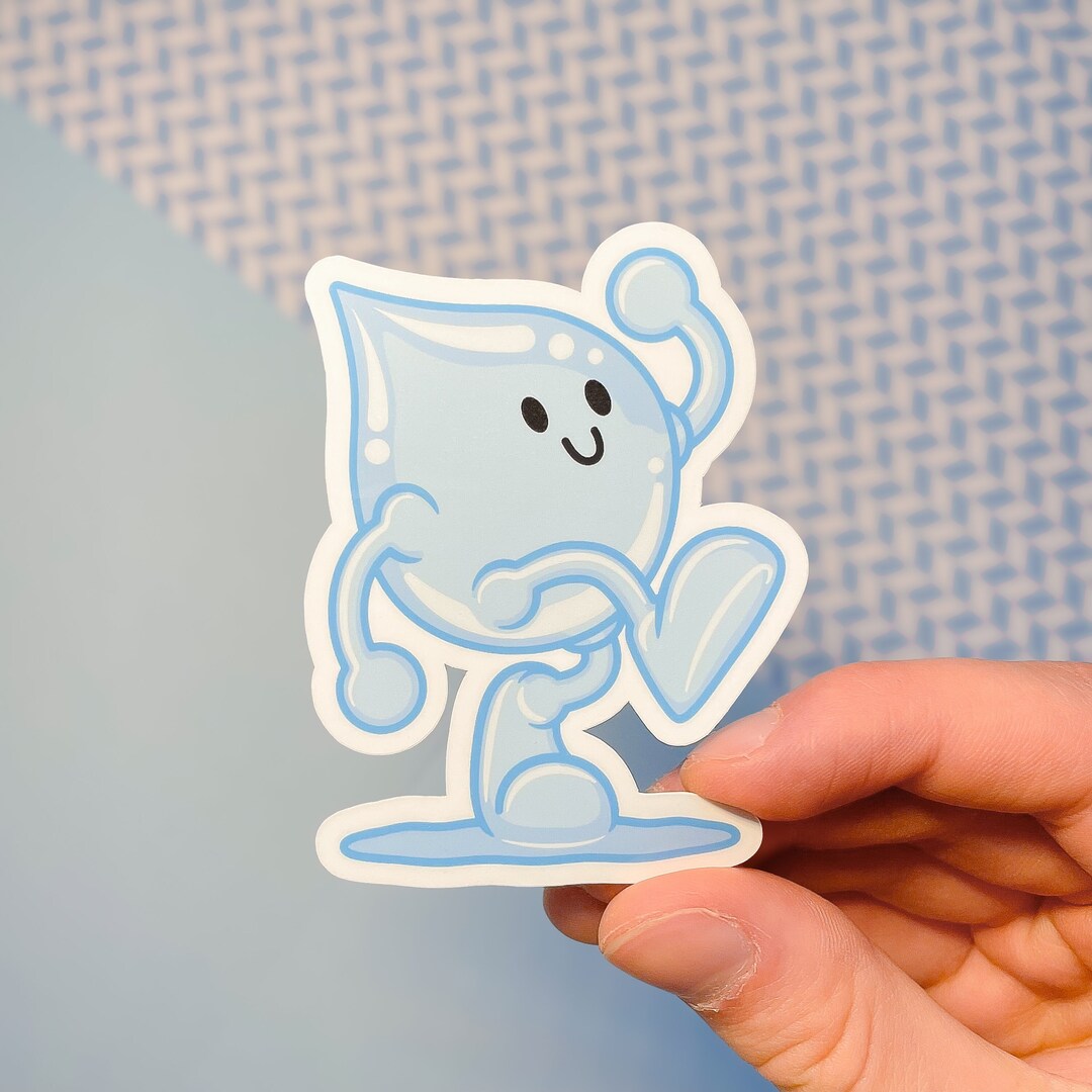 Cute Water Drop Sticker! Handmade 3 Inch Laminated Sticker, Water ...