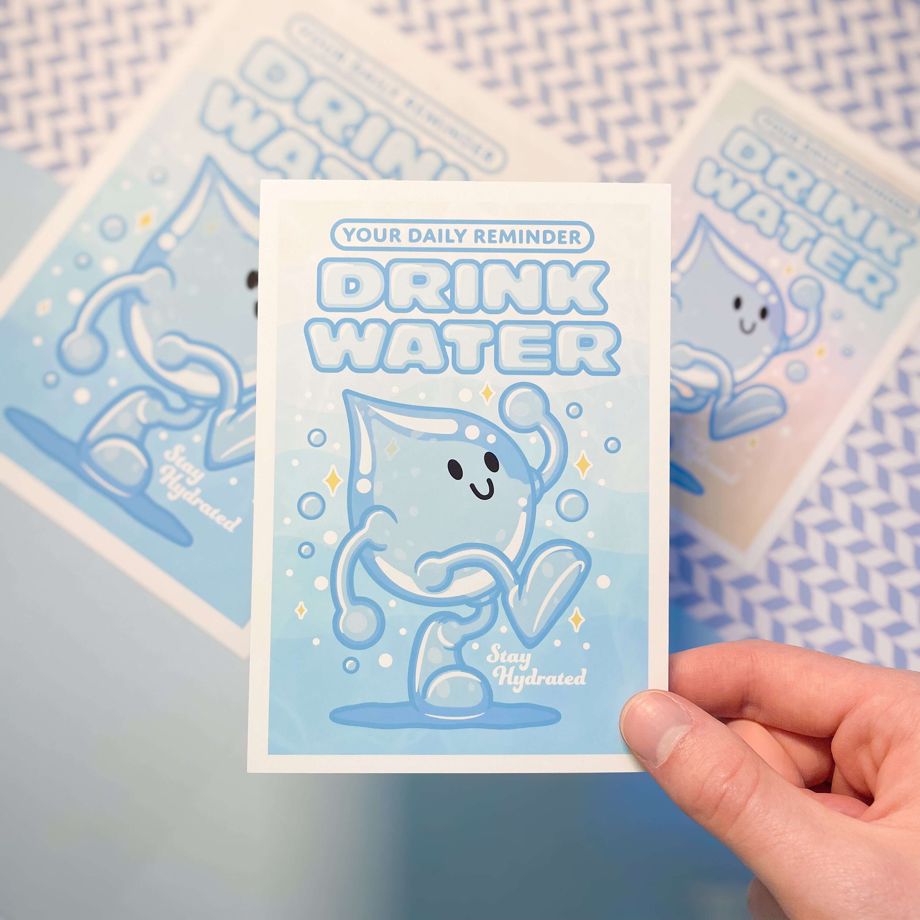 Drink More Water Print! Fun Hydration Poster, Colorful Well Being ...