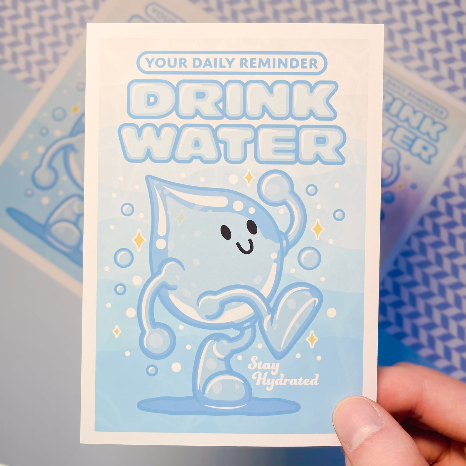 Drink More Water Print! Fun Hydration Poster, Colorful Well Being ...