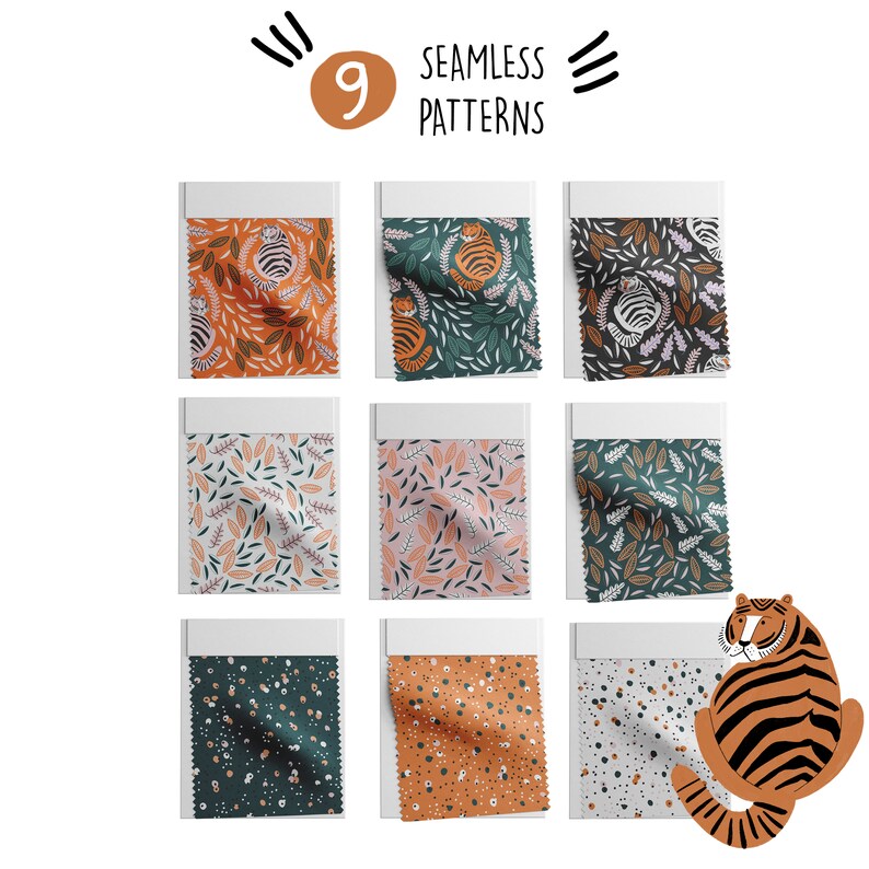 Tiger Digital Pattern/ Printable Paper Set / Scrapbook/ - Etsy