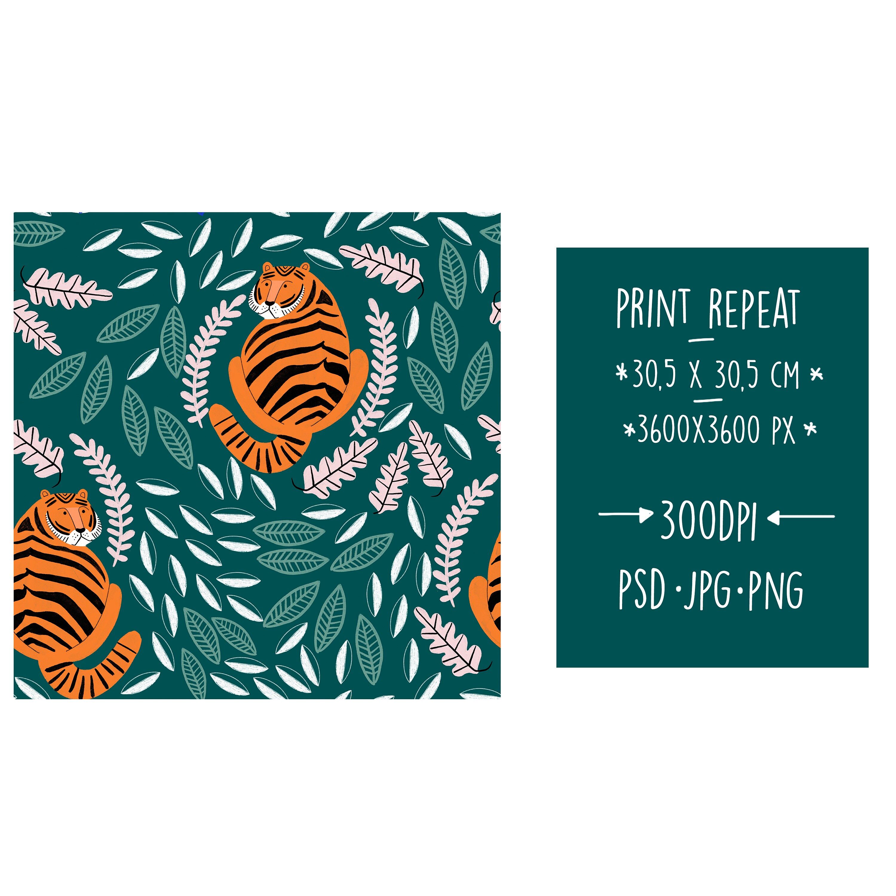 Tiger Digital Pattern/ Printable Paper Set / Scrapbook/ - Etsy