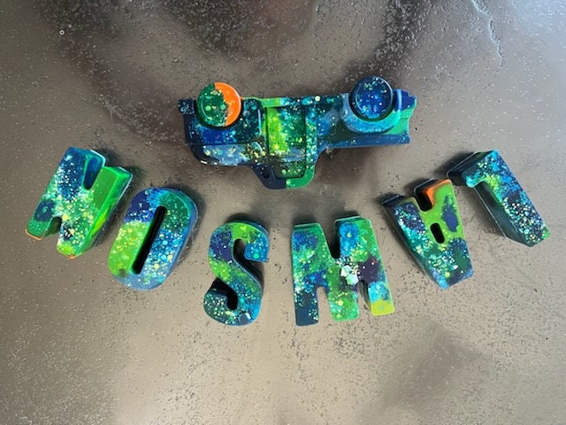 PERSONALIZED CRAYONS for Kids, Custom Name Crayons, Blue and Green Set ...