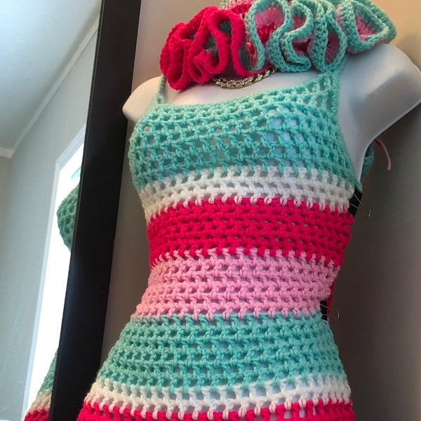 Crochet Ruffle Dress - Etsy