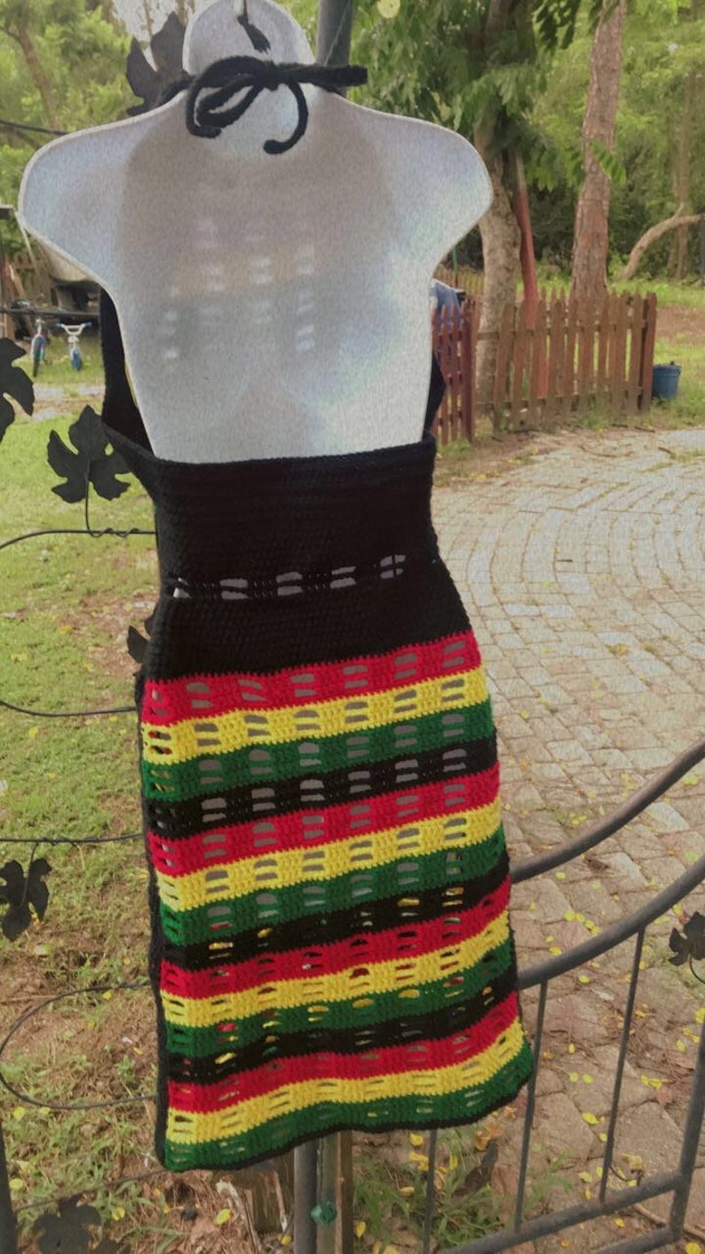Rasta Halter Crochet Dress - Etsy