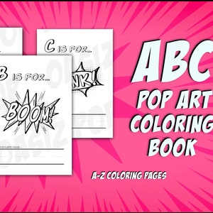 ABC Pop Art Coloring Book for Baby Shower Games / Shower Activity ...