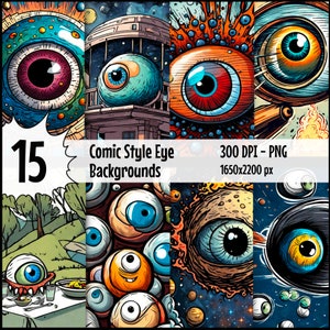 EYE Backgrounds, Comic Style, Digital Eye Wallpapers, PNG Format, Comic ...