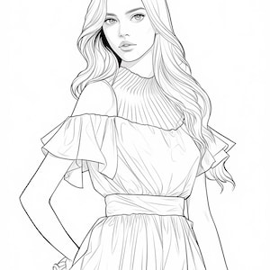 Coloring Pages - 100 Fashion Girl Pages Adult and Kid Coloring ...