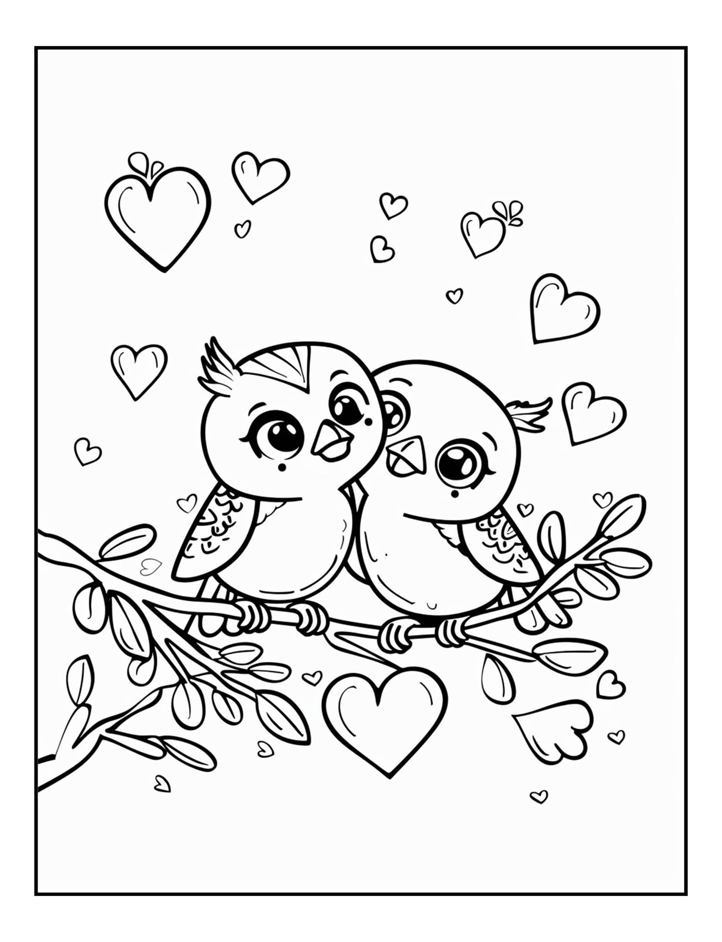 Coloring Pages - 100 Valentines Day Kawaii Pages Adult and Kid Coloring ...