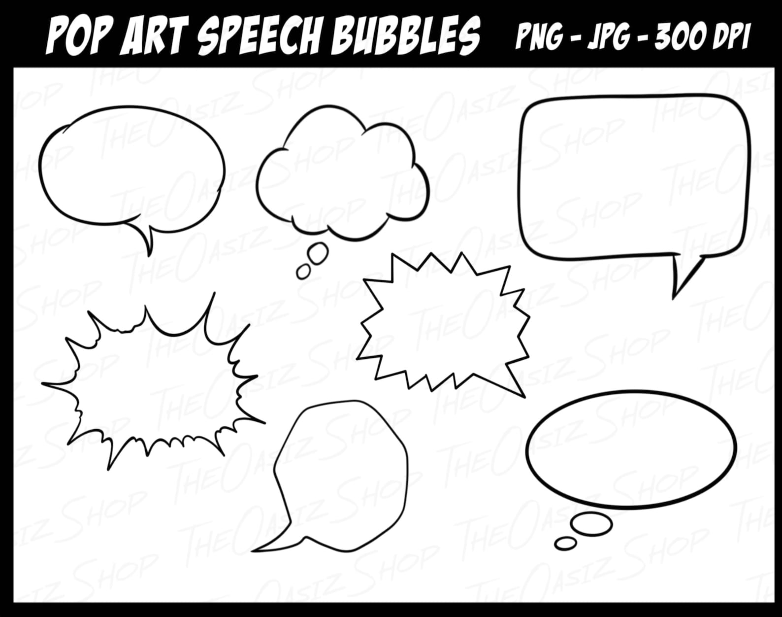 Digital Hand Drawn Speech Bubbles Doodle Speech Bubble Clip Art Speech ...