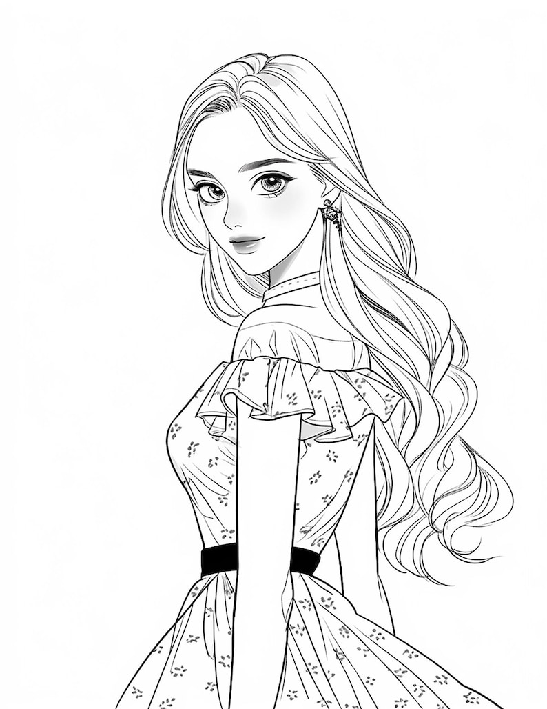 Coloring Pages - 100 Fashion Girl Pages Adult and Kid Coloring ...