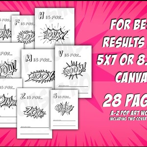 ABC Pop Art Coloring Book for Baby Shower Games / Shower Activity ...